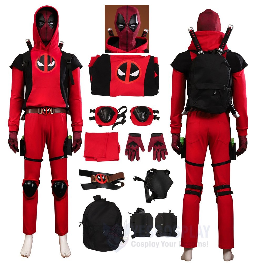 Teen Edition Deadpool 3 Wade Winston Hoodie Cosplay Costume - YesCosplay