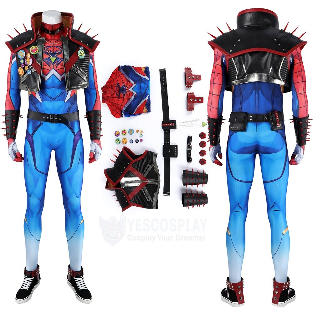 Spider-Punk 2099 Cosplay Costumes Marvel Rivals Deluxe Version with ...