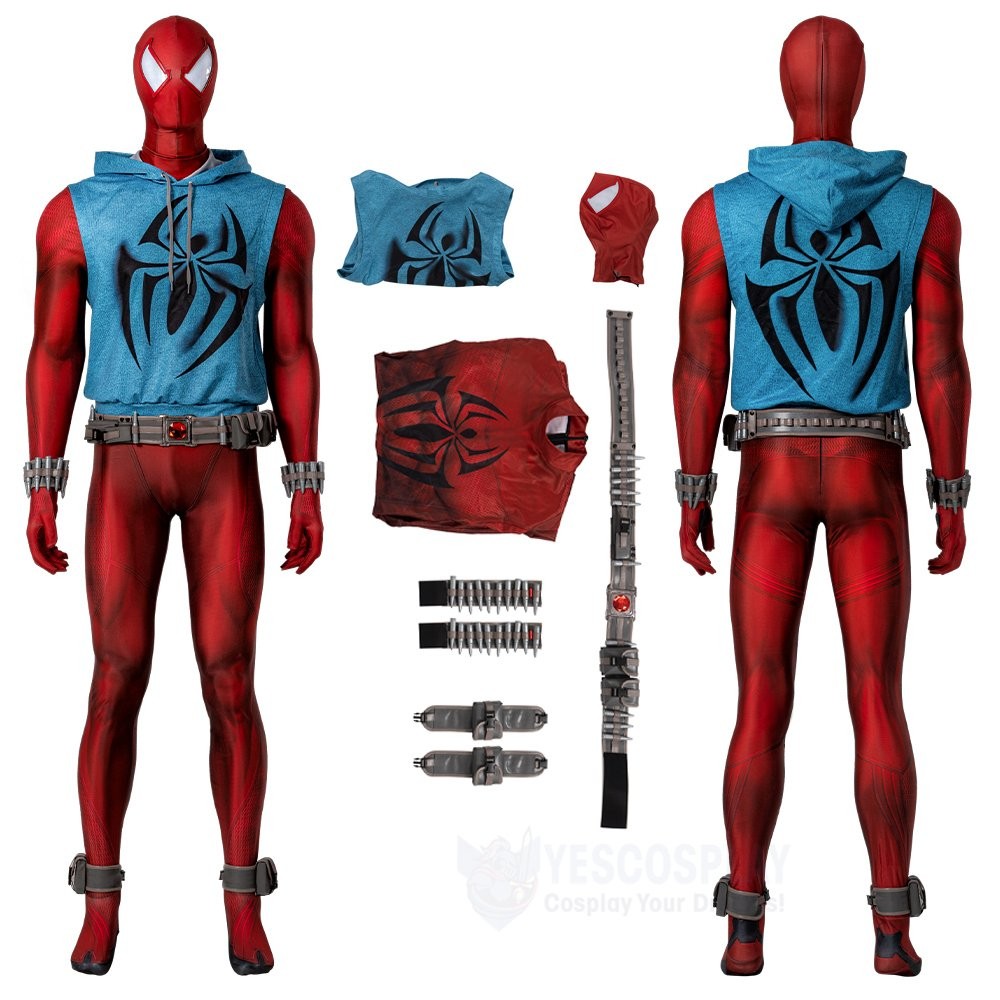 Spider-Man Across The Spider-Verse Scarlet Spider Cosplay Costume ...